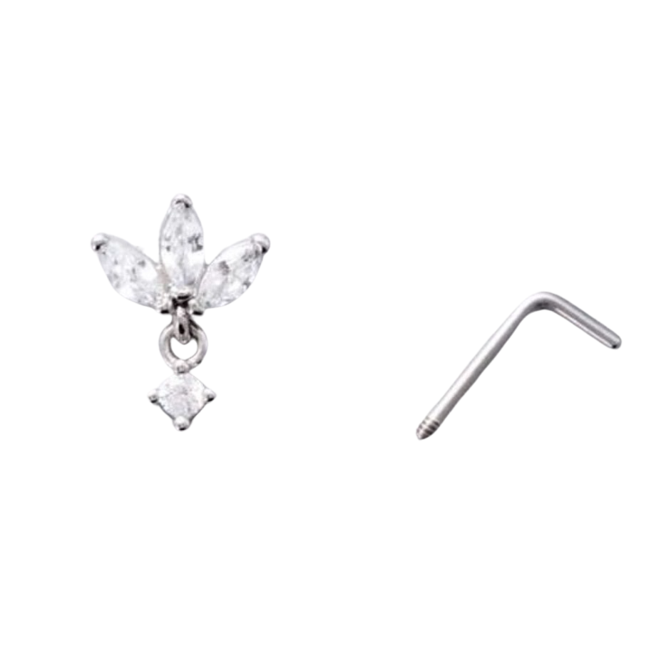Clover (L Shape) Nose Stud – Sal Accessory®